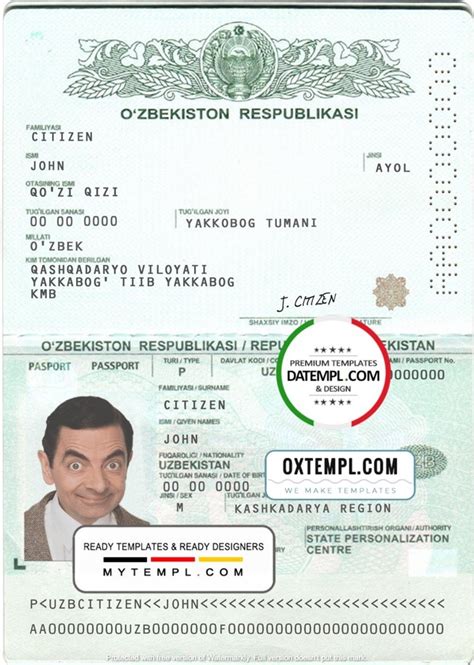 Uzbekistan Passport Template In Psd Format Fully Editable