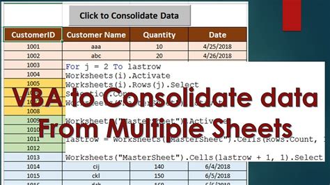 consolidate data from multiple worksheets in a single