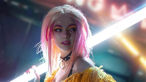 2560x1440 The Cyberpunk Girl Cosplay 4k 1440p Resolution Hd 4k