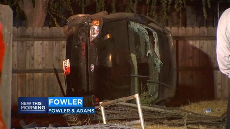 Car Goes Airborne Crashes Into Home Fences In Fowler Abc30 Fresno