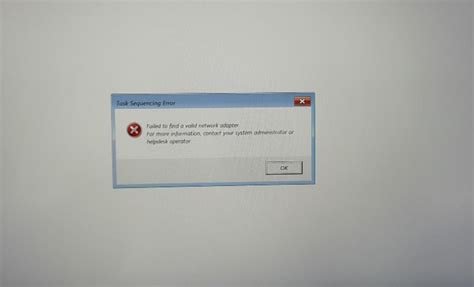 fix sccm task sequence failed to find a valid network adaptor htmd blog
