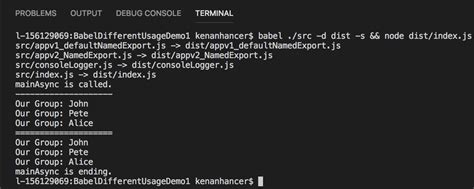 node js babel 6 x different usage transpiling to es5 and debugging