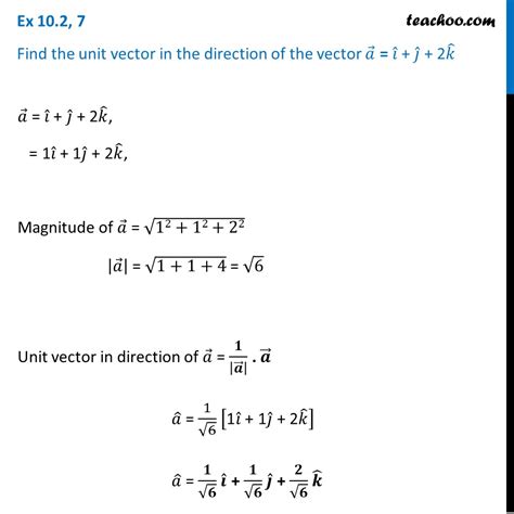 find the unit vector in the direction of vector a i j 2k [video]