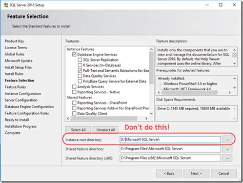 install sql 2016 with data on a separate drive mcb systems