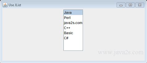 java tutorial get the selected values from jlist in java
