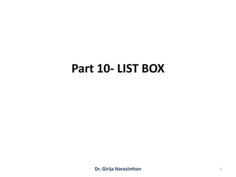 Part 10 Listbox Using