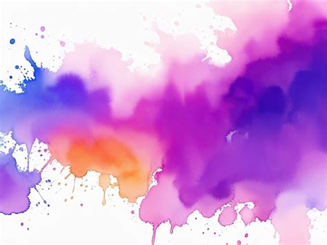 Watercolor Splashes Of Purple Orange Pink Generative Ai Premium Ai