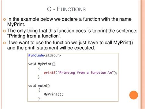 c functions