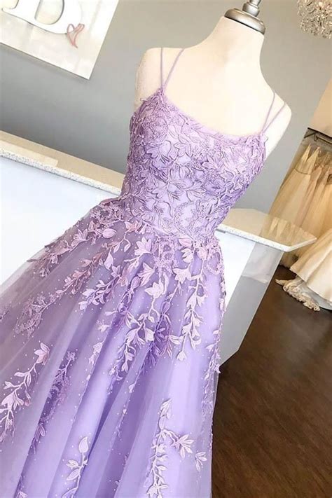 Red Spaghetti Straps Tulle Lace Appliques Evening Dress Long Prom Dress