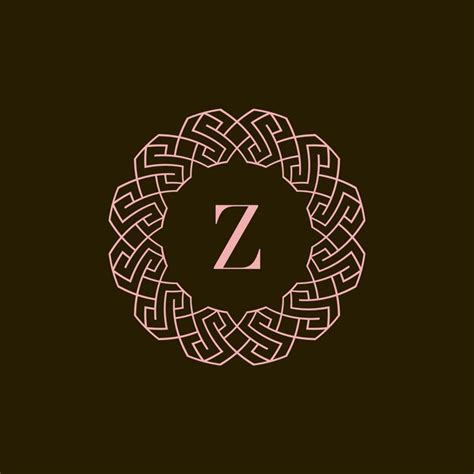 La Letra Inicial Z Es El Logotipo Del Marco De Círculo Ornamental