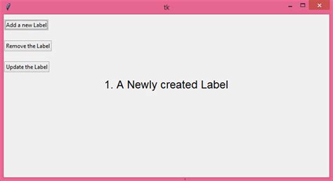 python making python tkinter label widget update