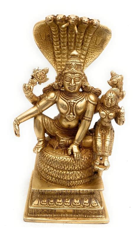 Lakshmi Narayan Idol In Brass Standing Vishnu Lakshmi Statue Laxmi