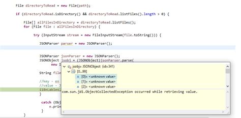 java getting objectcollectedexception occurred while retrieving value