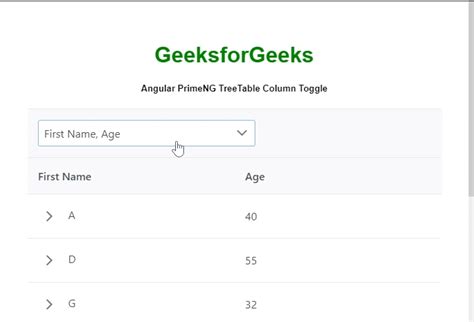 angular primeng treetable column toggle geeksforgeeks