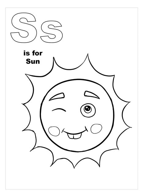 Letra S é Para Sol Para Colorir Imprimir E Desenhar Colorir Me