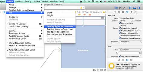 ios uiwebview size does not match storyboard stack overflow