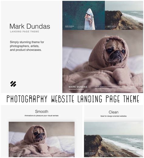 minimalistic photography landing page theme free download
