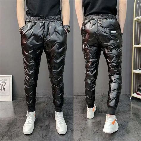 2022 Neue M Nner Shiny Winter Unten Hose Dicke Warme Jogginghose Casual