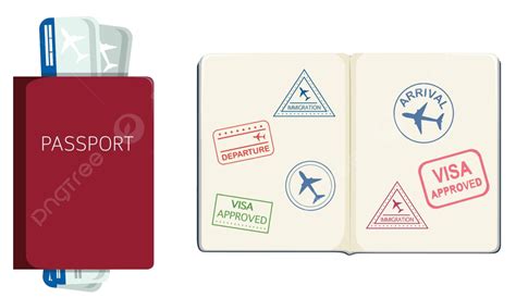 Passport And Boarding Pass Trip Illustration Drawing Vector Trip