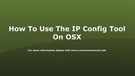 How To Use The Ip Config Tool V3 On Osx Youtube