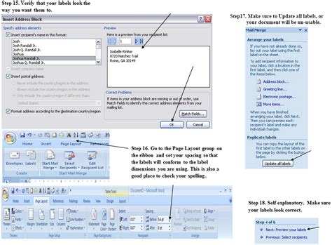 word mail merge project cs 121 computer applications