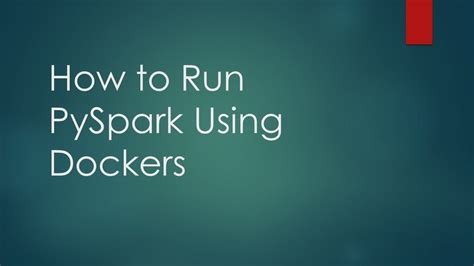 how to install or run pyspark using dockers configure jupyter notebook