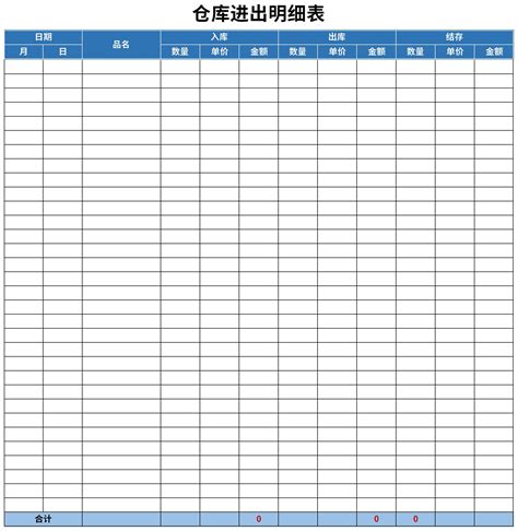 仓库进出明细表excel下载 仓库进出明细表excel表格下载 下载之家