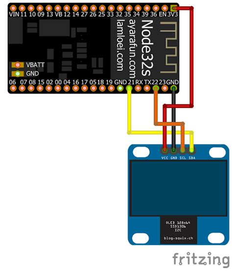 arduino er connect i2c 128x64 oled ssd1306 to esp32