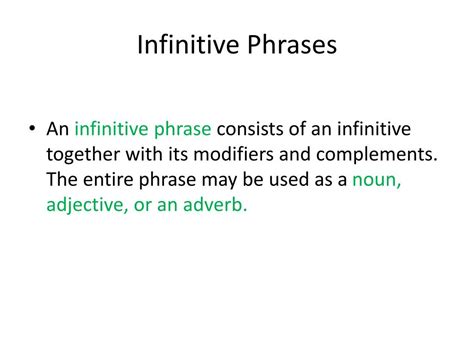 Sentences With Infinitive Phrases Examples