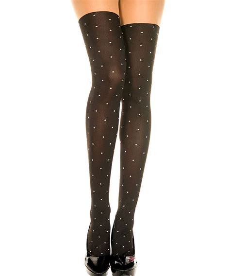 Black And White Polka Dot Thigh High Stockings Thigh High Stockings