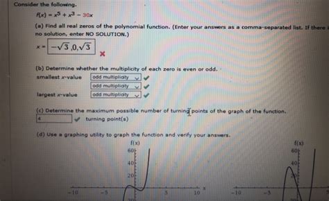 solved consider the following f x x5 x3 30x a f