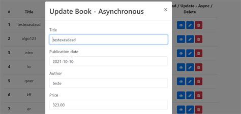 python onclick of update table button want to show form as a popup in
