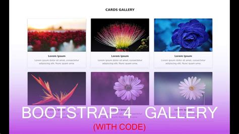 bootstrap 4 responsive gallery using bootstrap card with
