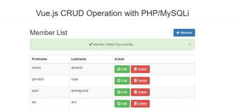 insert data into mysql database using vuejs in php free
