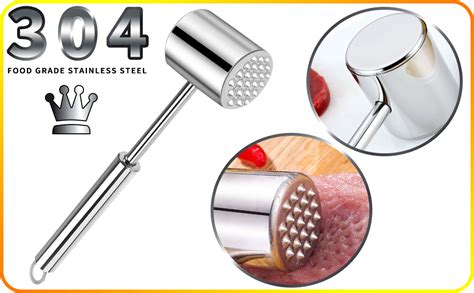 Uniyou Meat Hammer Meat Tenderizer 304 Solid Stainless