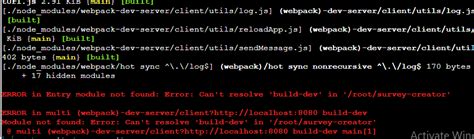 error in multi webpack dev server client localhost 8080 build