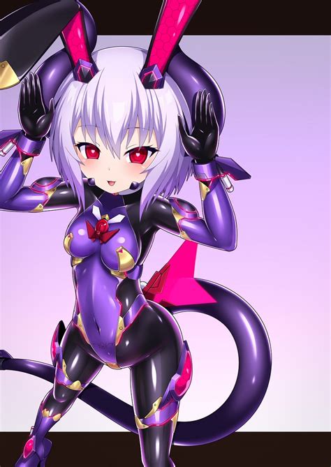 1girl Solo Bodysuit Tail Red Eyes Breasts Short Hair Illustration Images
