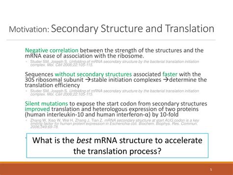 Ppt Mrna Secondary Structure Optimization Using A Correlated Stem
