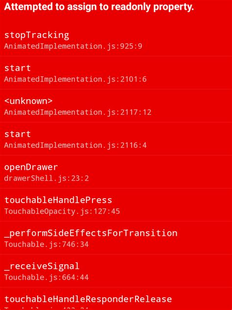 reactjs error attempted to assign to read only property on using