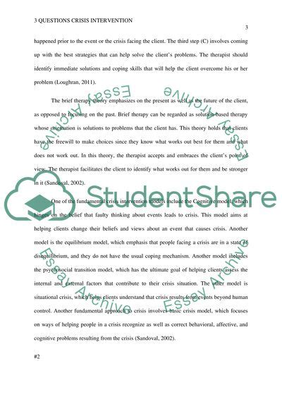 3 questions crisis intervention essay example topics and