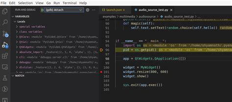debugging pyside with vscode linux windows qt for python