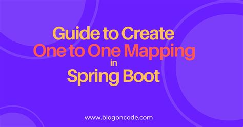 guide to create one to one mapping in spring boot using jpa