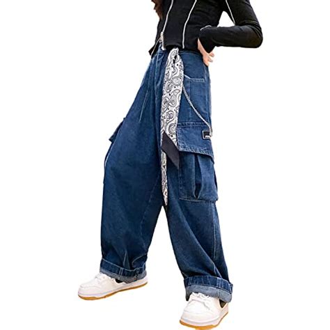 Rolanko Y2k Pantalon Cargo à Jambe Large Pour Fille Taille Haute