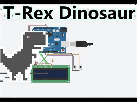 t rex dinosaur game on arduino with tinkercad arduino project hub