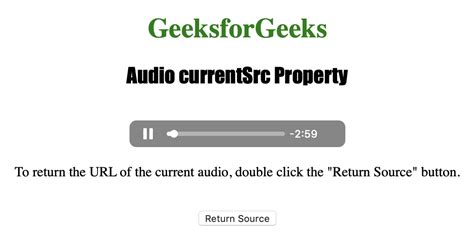 html dom audio currentsrc property geeksforgeeks