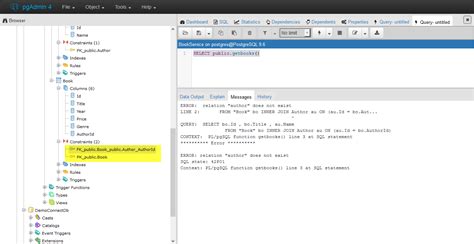 postgresql error relation author does not exist sql state 42p01
