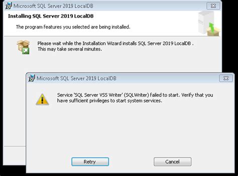 服务 sql server vss writer sqlwriter 在安装 localdb 时无法启动 那些遇到过的问题
