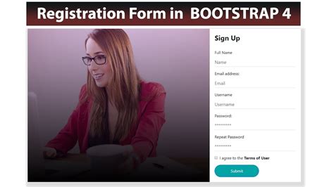 how to design registration form using bootstrap 4 create registration