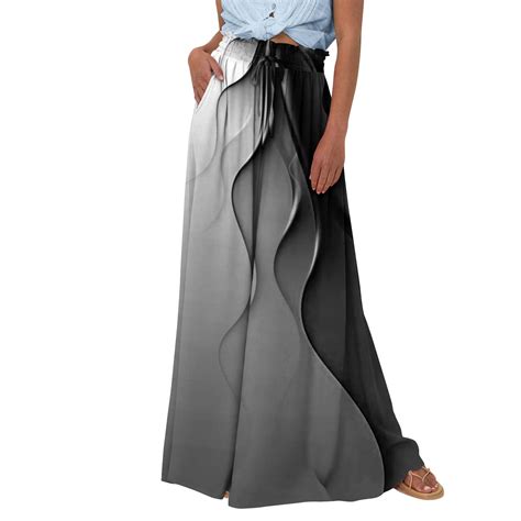 Dengdeng Womens Wide Leg Lounge Pants High Waisted Flowy Palazzo Slacks