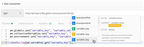 using variables postman learning center